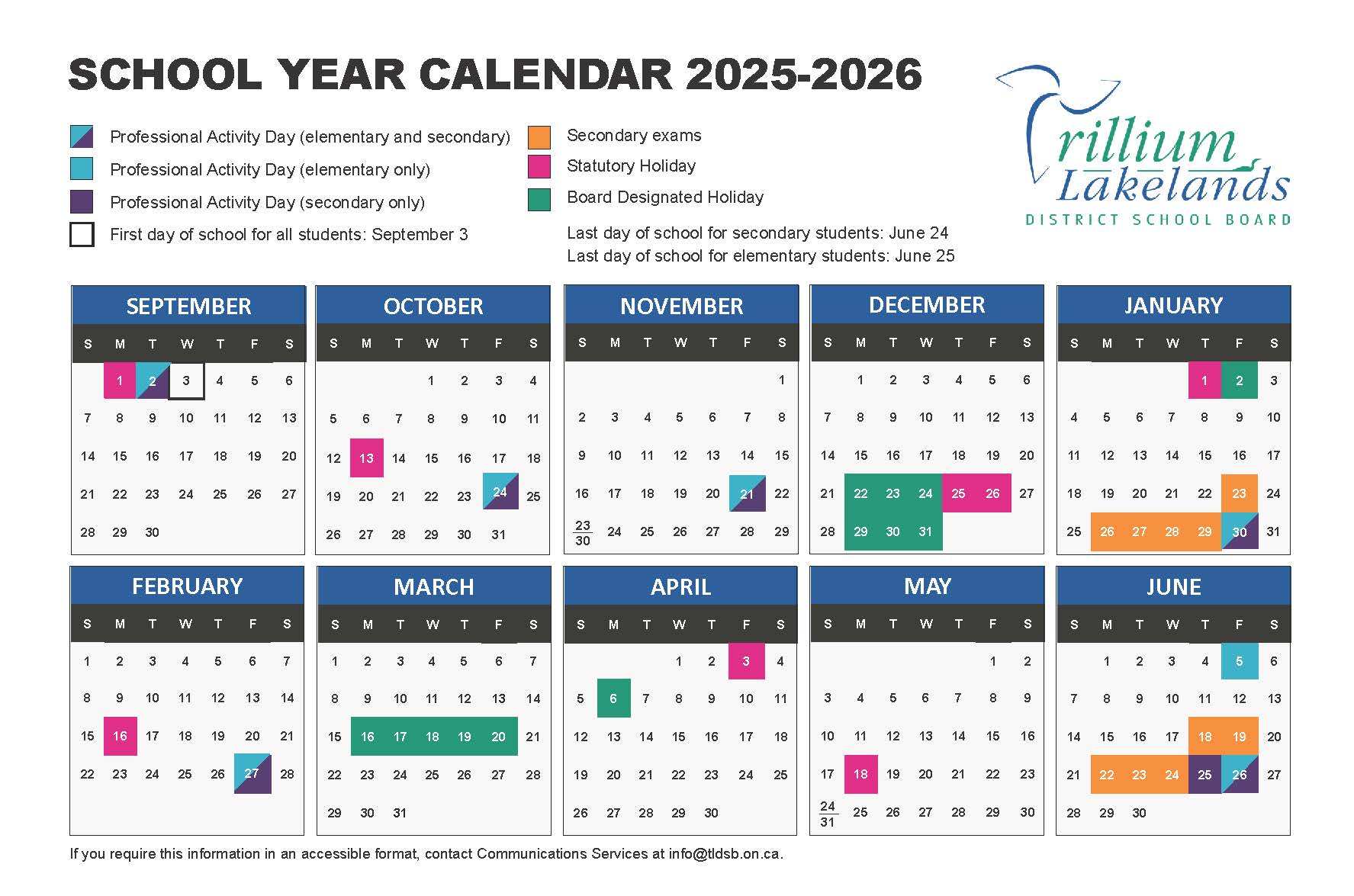 Calendar – Monck Public School